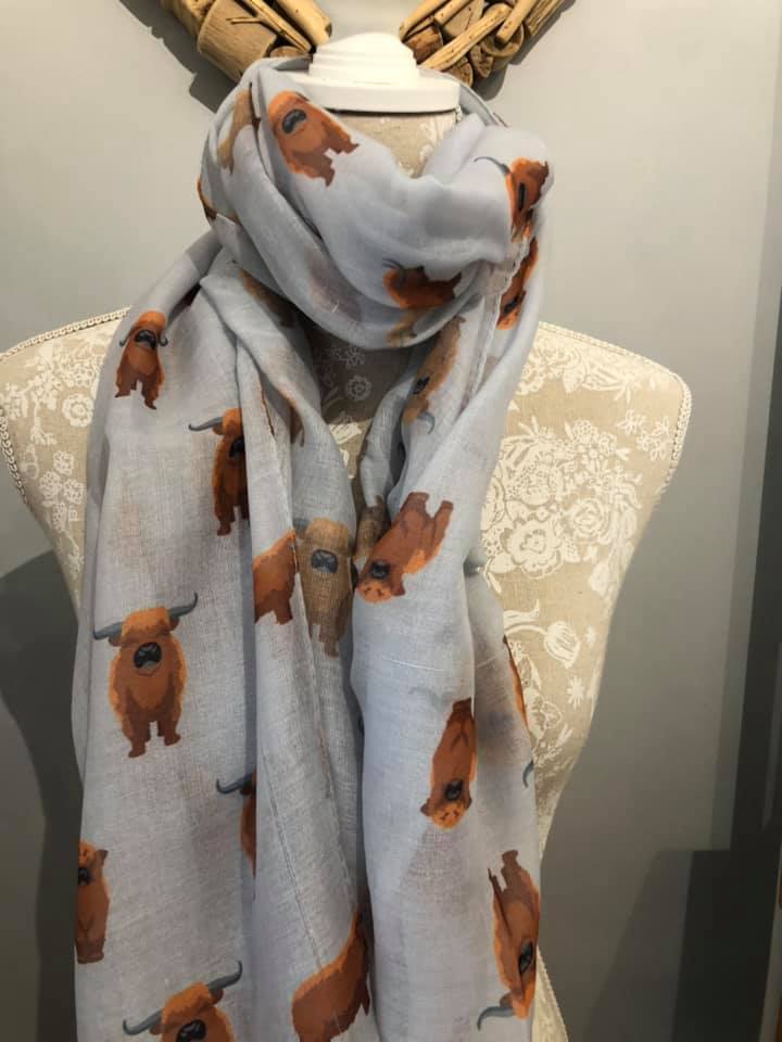Highland Cow Scarf – The Funky Hen Secret Boutique